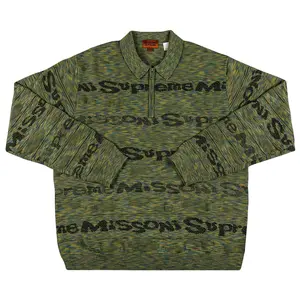 Supreme X Missoni Zip Long-sleeve Polo 'lime - Green