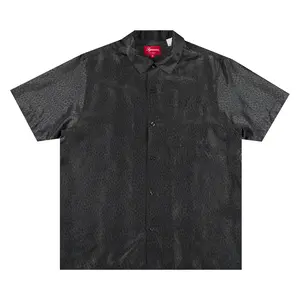 Supreme Leopard Silk Short-sleeve Shirt 'charcoal - Black