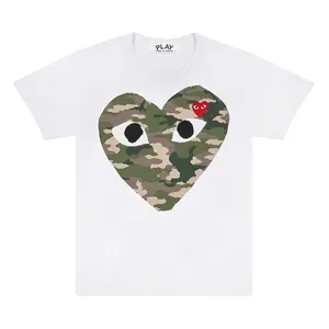 Play Comme Des Garcon Camouflage Heart T-shirt - White
