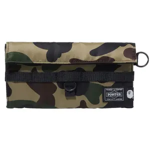 A BATHING APE X Porter 1st Camo Long Wallet - Green