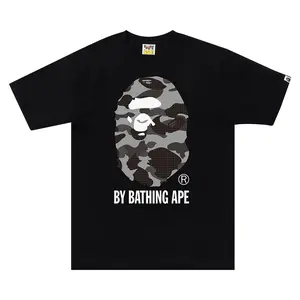 A BATHING APE Grid Camo Tee - Black
