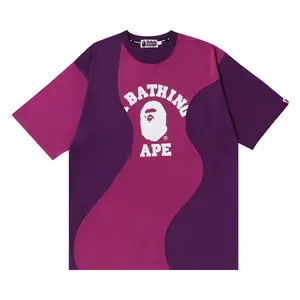 A BATHING APE Cutting College Relaxed Fit Tee - Purple