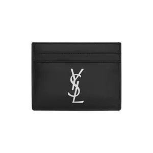 Saint Laurent Logo Monogram Card Holder - Black