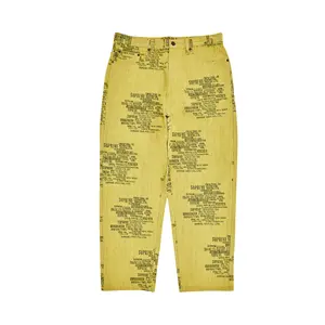 Supreme Trademark Jacquard Baggy Jean - Yellow