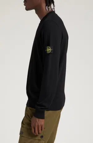 Stone Island Compass Logo Virgin Wool Sweater