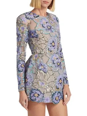 BRONX AND BRONCO Violet Embellished Mini Dress