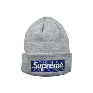 Supreme X New Era Bandana Box Logo Beanie - Grey