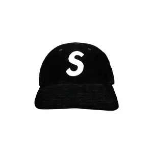 Supreme Fine Wale Corduroy S Logo 6-panel Cap - Black