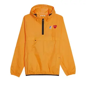 Play Comme Des Garcon X K Way Half Zip Jacket - Orange