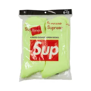 Supreme X Hanes Crew Socks - Yellow