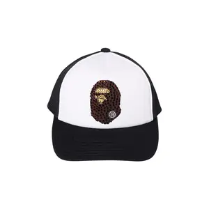 A Bathing Ape Ape Head Crystal Stone Mesh Cap - Black | Editorialist