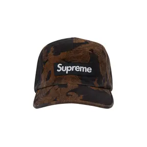 Supreme Flames Jacquard Denim Camp Cap - Black