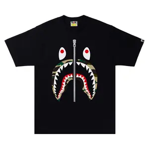 A BATHING APE 1st Camo Shark Tee /yellow - Black