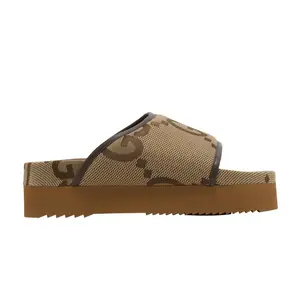 Gucci Jumbo Gg Platform Slide - Brown