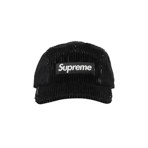 Supreme 2-tone Corduroy Camp Cap - Black