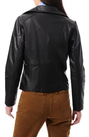 Bernardo Lambskin Leather Moto Jacket