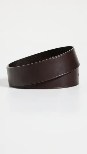 NILI LOTAN Calfskin Leather Belt With Gold-tone Hardware - Dark Brown/antique Brass