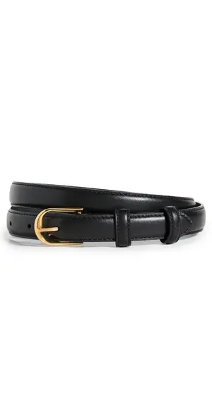 NILI LOTAN Jane Belt - Black/shiny Brass