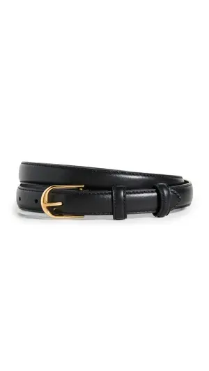 NILI LOTAN Jane Belt - Black/shiny Brass