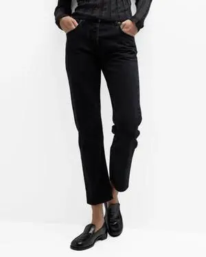 THE ROW Riaco Slim-leg Crop Jeans - Black