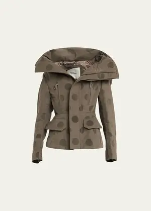 Marc Jacobs Flocked Polka Dot Short Jacket - Taupe