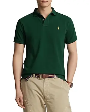 Polo Ralph Lauren Custom Slim Fit Mesh Polo Shirt Moss Agate