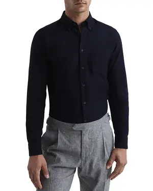 REISS Greenwich Slim Fit Oxford Shirt - Navy