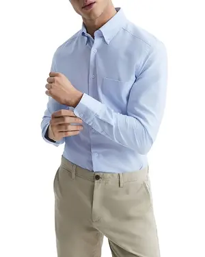 REISS Greenwich Slim Fit Oxford Shirt - Soft Blue