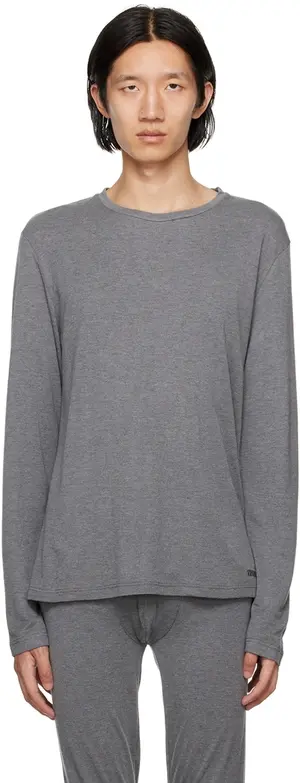 Zegna ZEGNA Gray Crewneck Long Sleeve T-Shirt - 022 Grigio Melange