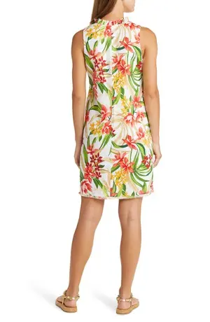 Tommy Bahama Calli Cove Ruffle Sleeveless Linen Shift Dress