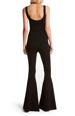 Michael Kors Flare Leg Cashmere Blend Jumpsuit