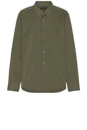Theory Theory Sylvain Structure Knit Shirt In White Uniform