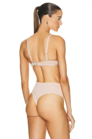 CUUP Mesh Plunge Bra In Beige - Sand