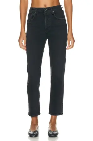 AGOLDE Riley High Rise Straight Crop Jeans - Panoramic