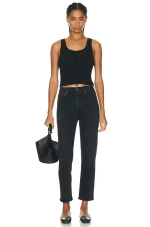 AGOLDE Riley High Rise Straight Crop Jeans - Panoramic