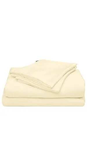 ETTITUDE Ettitude Cal King Sateen Solid Sheet Set In Yellow. Butter