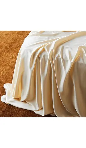 ETTITUDE Cal King Sateen Solid Sheet Set In Yellow - Butter