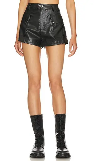 LOVERS AND FRIENDS Baldwin Faux Leather Cargo Shorts