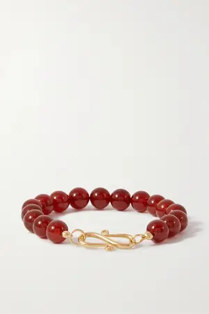 Lié Studio Rose Gold-plated Carnelian Bracelet - Red