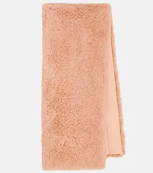 YVES SALOMON Padded Shearling Scarf - Pink