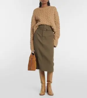 TOD'S Wool Midi Skirt