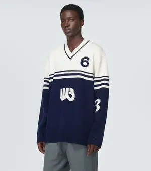 WALES BONNER Motif Intarsia Wool Sweater