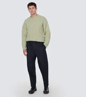JIL SANDER Straight Cotton Pants - Blue