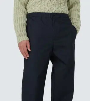 JIL SANDER Straight Cotton Pants - Blue