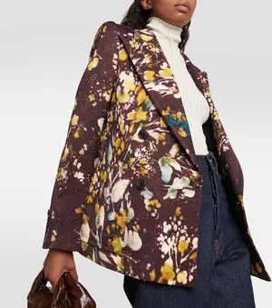 Dries Van Noten Floral Double-breasted Blazer