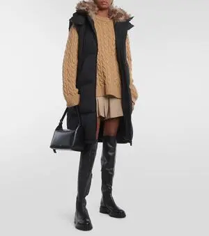 YVES SALOMON Shearling-trimmed Down Vest