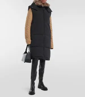 YVES SALOMON Shearling-trimmed Down Vest