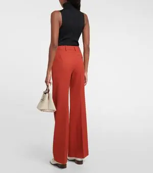 TOD'S Wool Crêpe Wide-leg Trousers