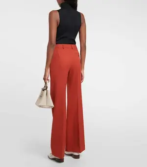 TOD'S Wool Crêpe Wide-leg Trousers