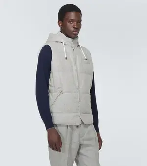 Brunello Cucinelli Wool-blend Down Vest